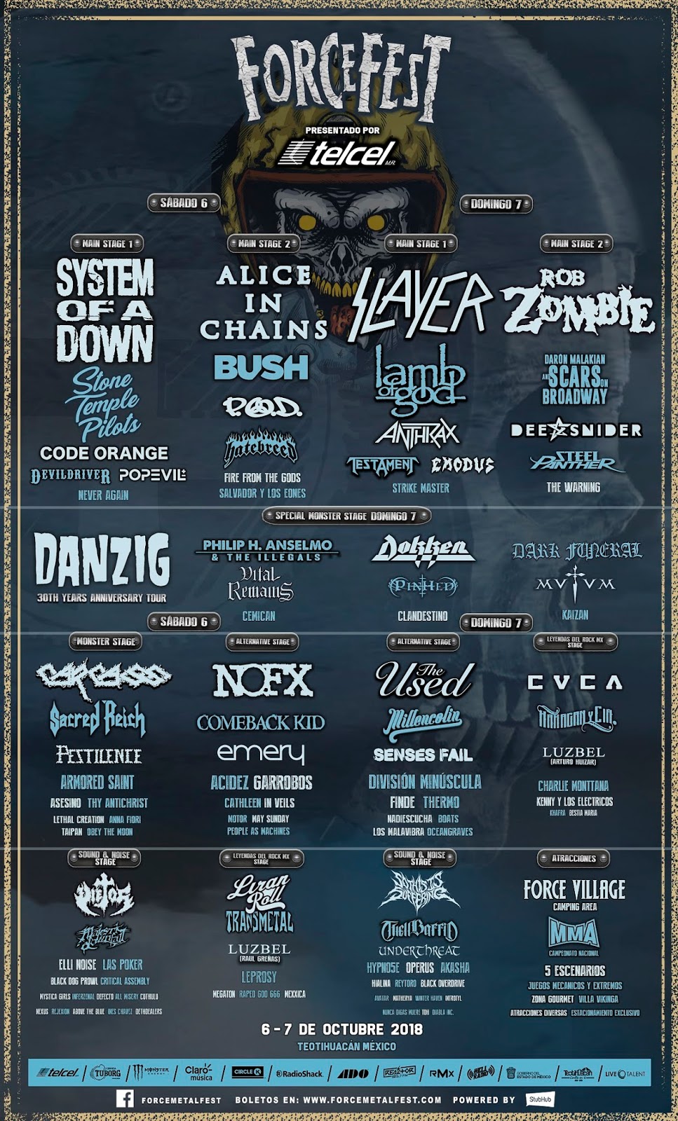 FORCE FEST ANUNCIA BANDAS POR DÍA - ROCK360MX