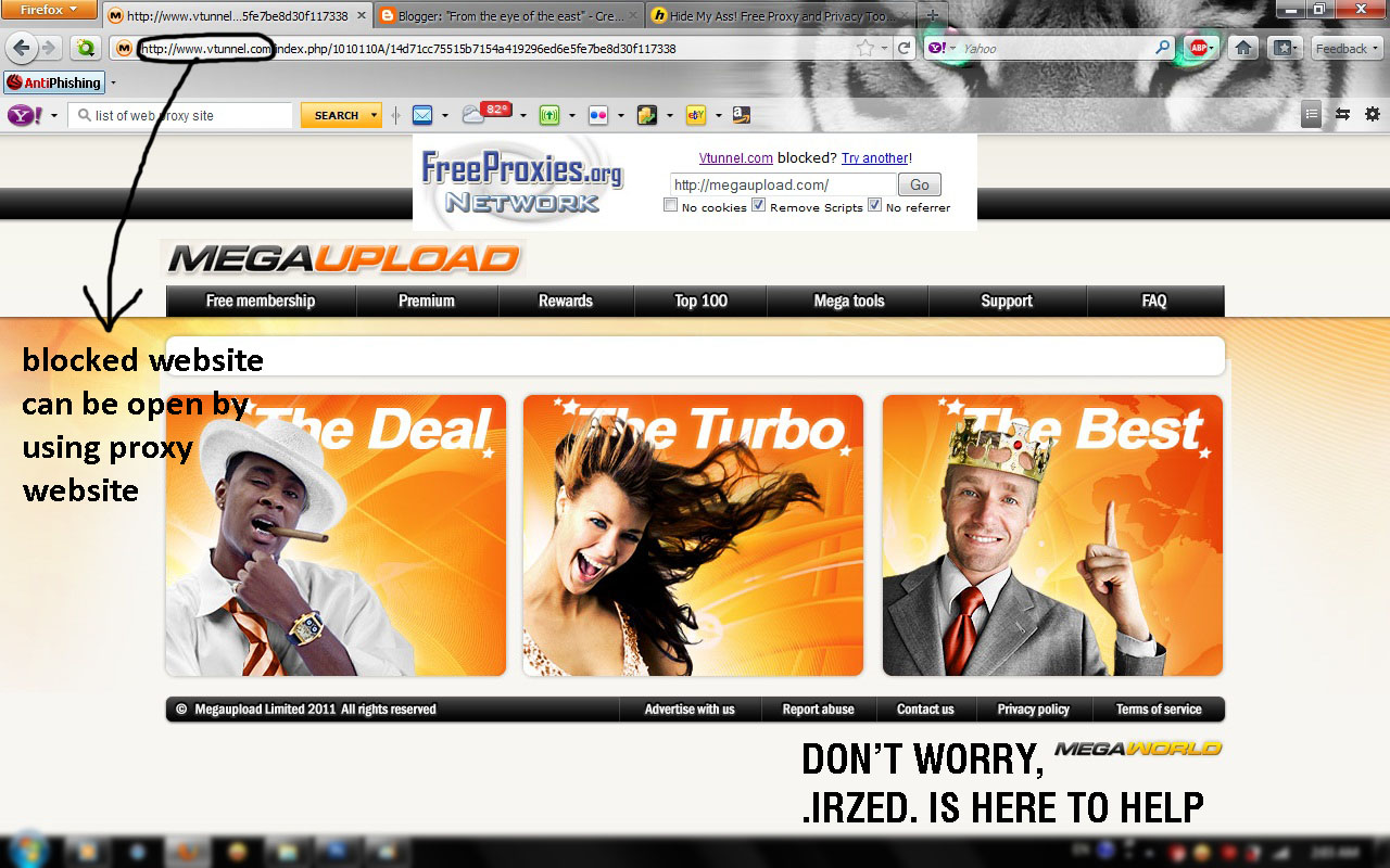 "From the eye of the east": How to bypass a blocked website