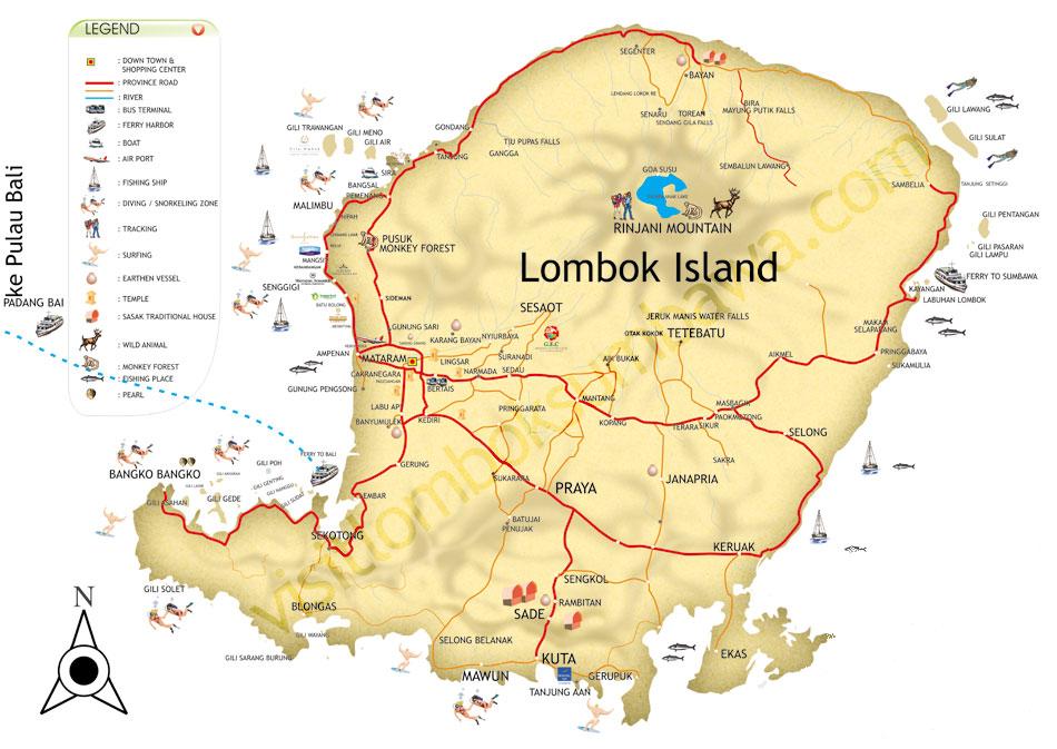 Asritami Tour &Travel: Peta Lombok dan Jalur Kedatangan
