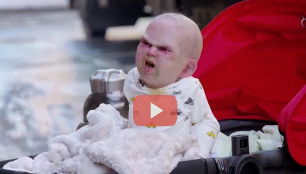 Espeluznante broma de un bebe poseido para promocionar pelicula. ~ Que ...