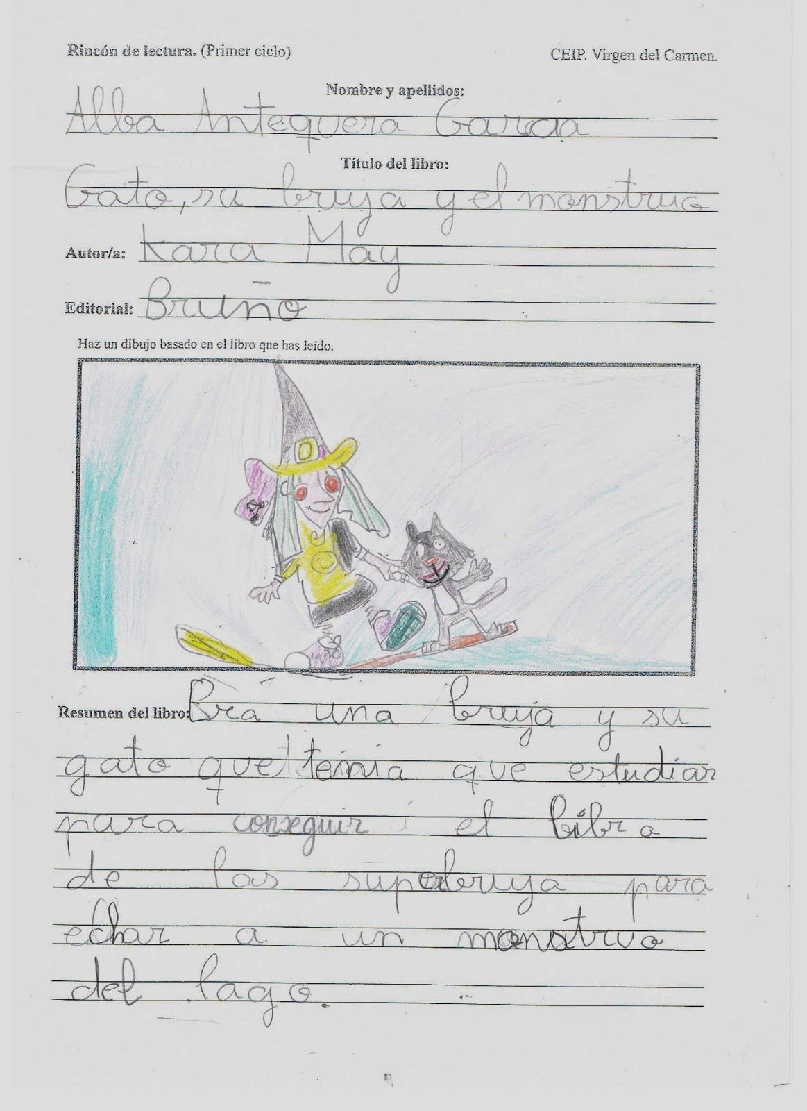 Rincón de la Lectura 1: Gato, su bruja y el monstruo