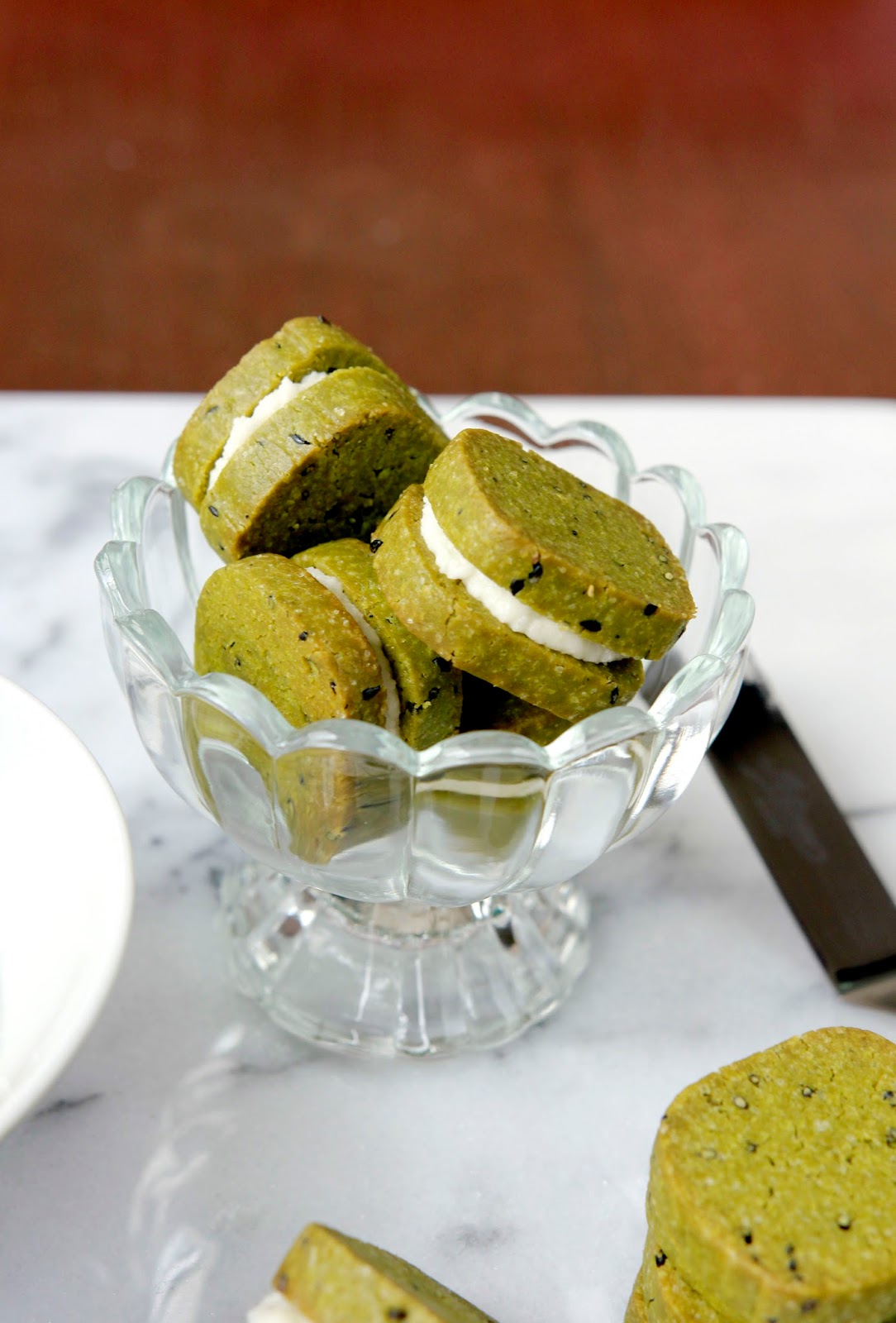In Cookie Haven: Matcha Black Sesame Vanilla Sandwich Cookies