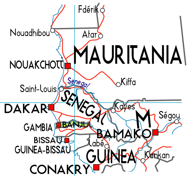 Map of Gambia Country Area | Map of Africa Country Regional Political