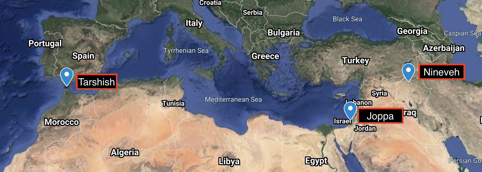 Nineveh And Tarshish Map