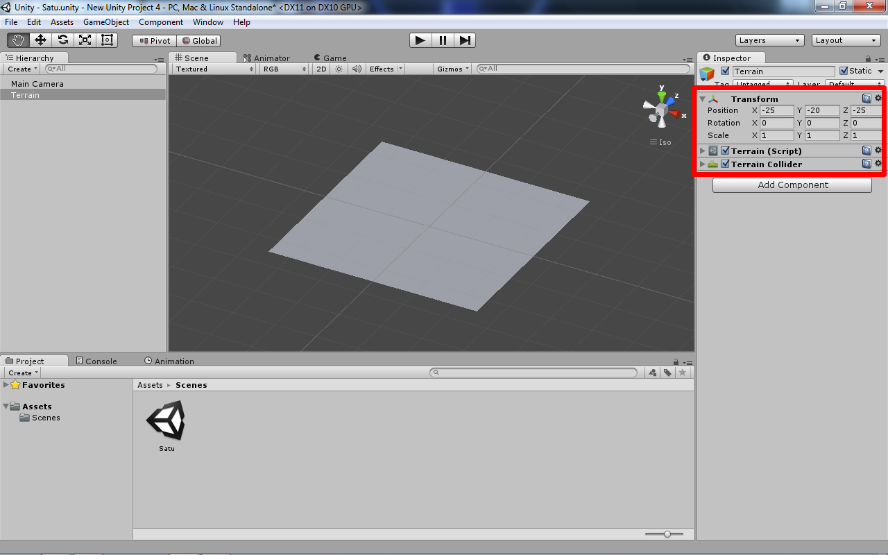 Unity Tutorial Simple Terrain Unity3d Part 1