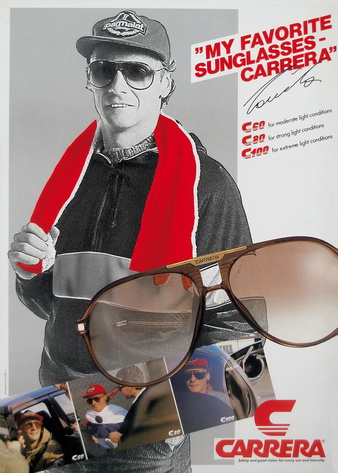 Otticanet: Niki Lauda and the movie Rush starring Carrera sunglasses