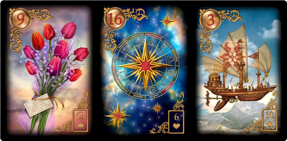 Greylady's Hearth: Gilded Reverie Lenormand - a Three Card Spread