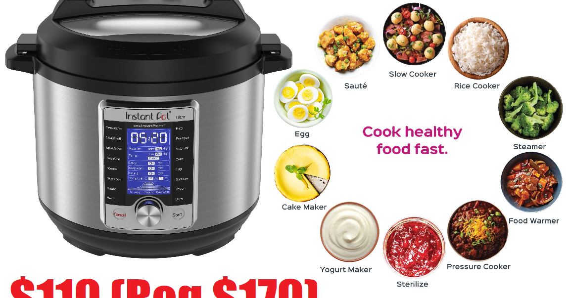 Instant Pot Ultra 8 Qt 10-in-1 Multi- Use Programmable Pressure Cooker ...