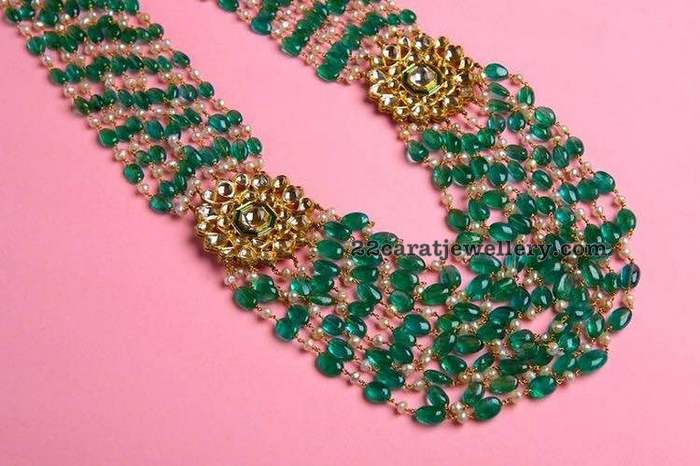 Emerald Beads Multi Strings Necklaces - Jewellery Designs