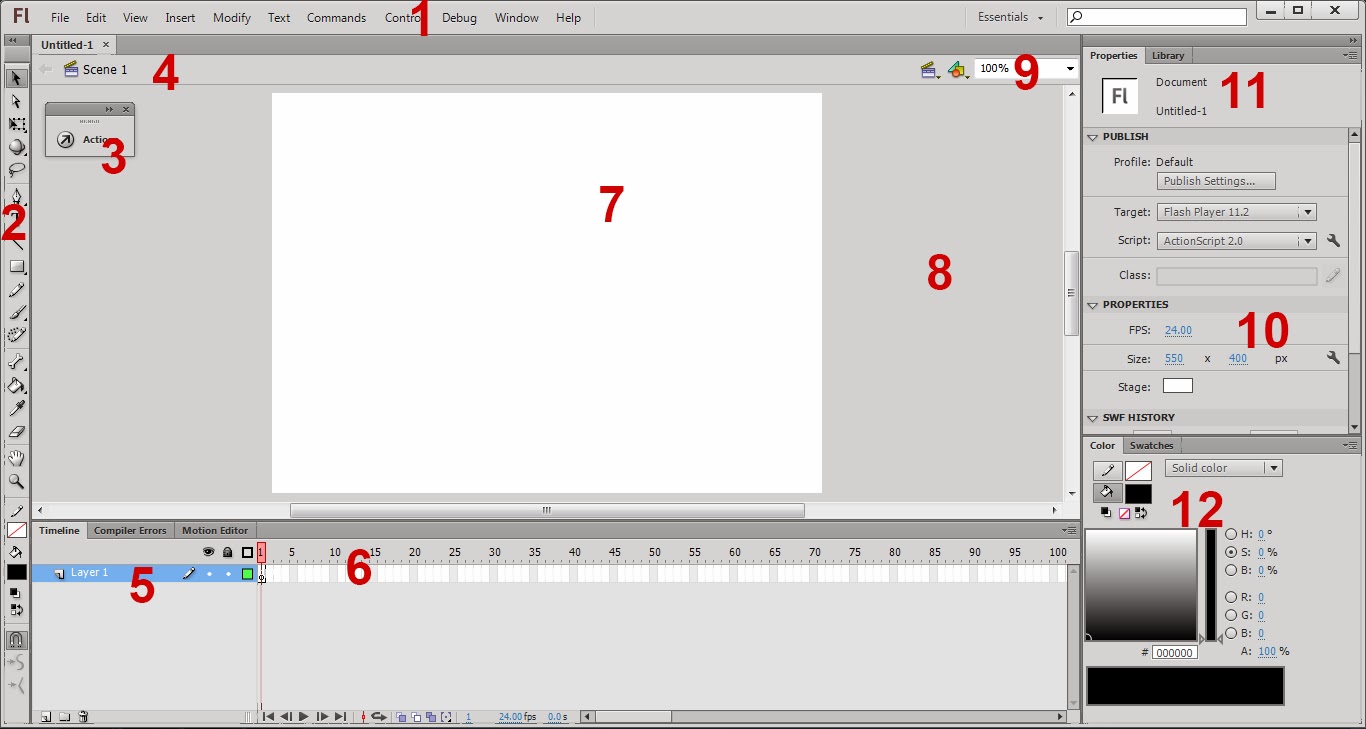 PENGENALAN ENVIRONMENT ADOBE FLASH ~ Ladang Belajar.,!