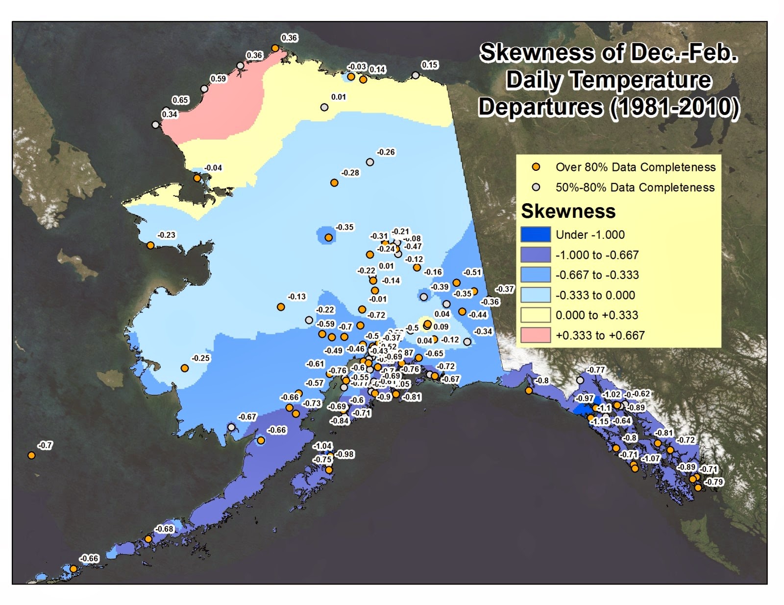 Deep Cold: Alaska Weather & Climate: Temperature Skewness Maps Deep Cold: Alaska Weather & Climate: Temperature Skewness Maps