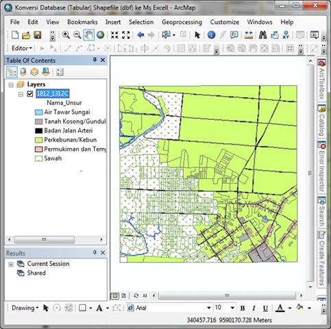 Konversi Database atau Tabular (dbf) pada Shapefile ke Ms Excel - GISPEDIA