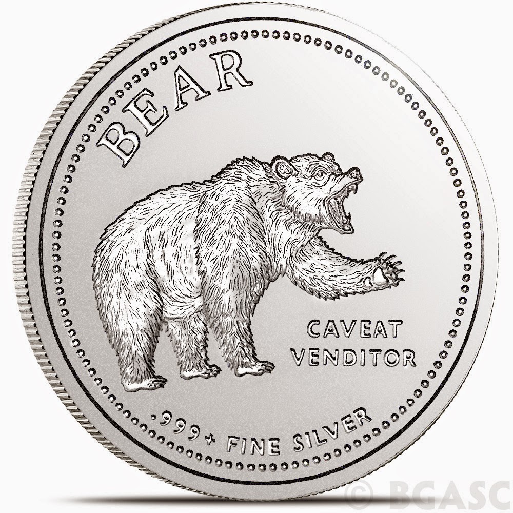 Ounces of Silver: Bull and Bear Silver 1oz 999 Bullion Round