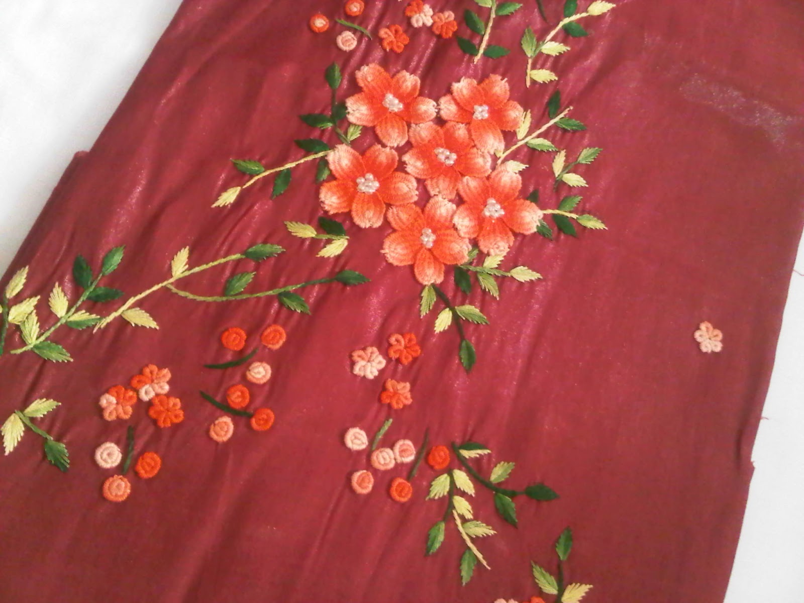 Eksklusif Kain Sulam Bunga Timbul West Sumatera: Kain Sulam Bunga ...