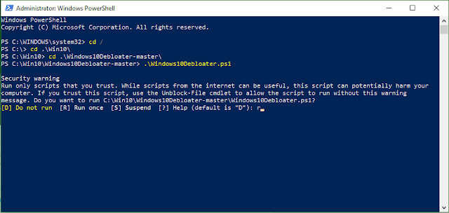 Decrapify / Debloat Windows 10 with a Powershell Script