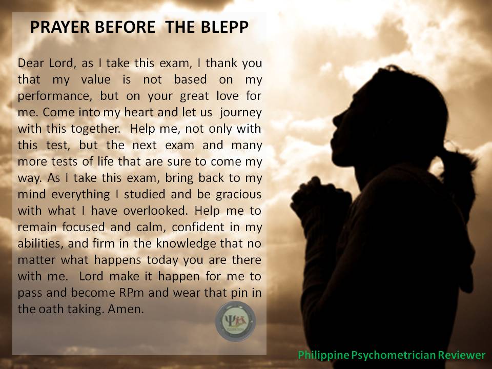 Philippine Psychometricians Licensure Exam Reviewer : Prayer Before the ...