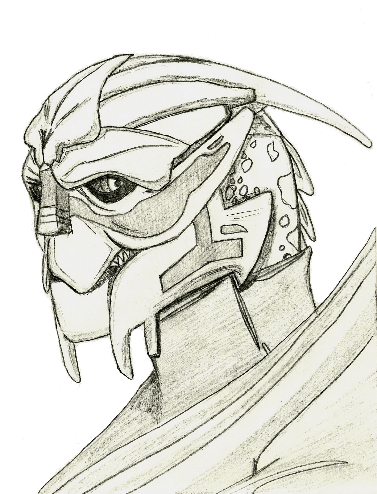 The Mighty Rohrer: Sketch of the day: Garrus Vakarian of Mass Effect