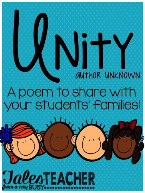 Unity Poem {Back to School} - Tales from a Very Busy Teacher
