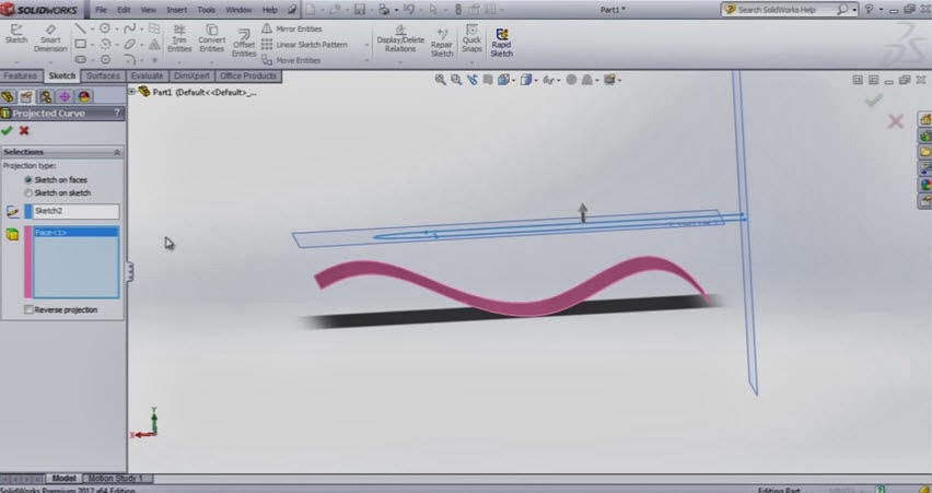 Demonstrate how to create basic 3D Modeling Surface in SolidWorks2014 ...