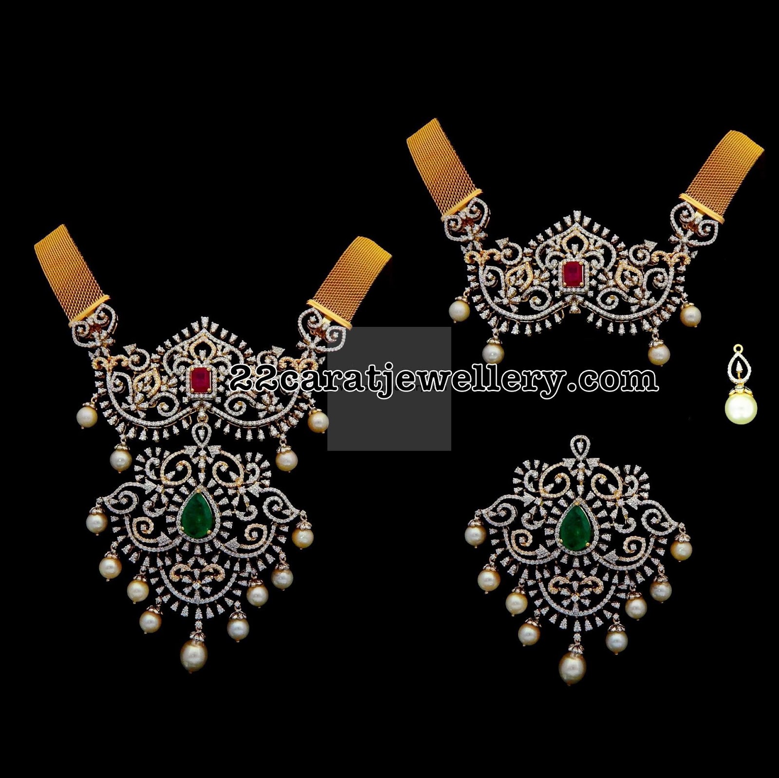 Two Step Detachable Diamond Pendant - Jewellery Designs