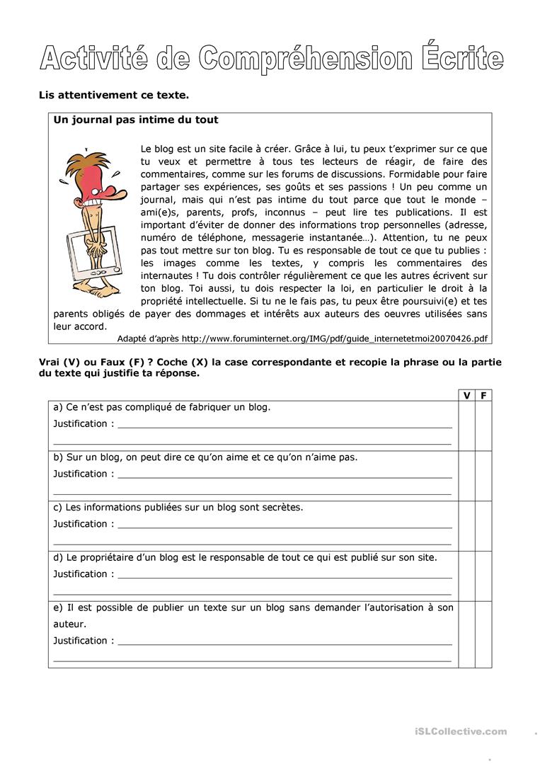 Comprehension Ecrite