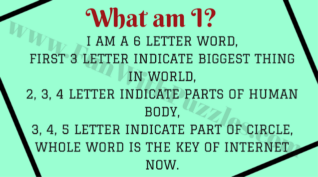 What am I? | Word English Puzzles and Answers for Teens