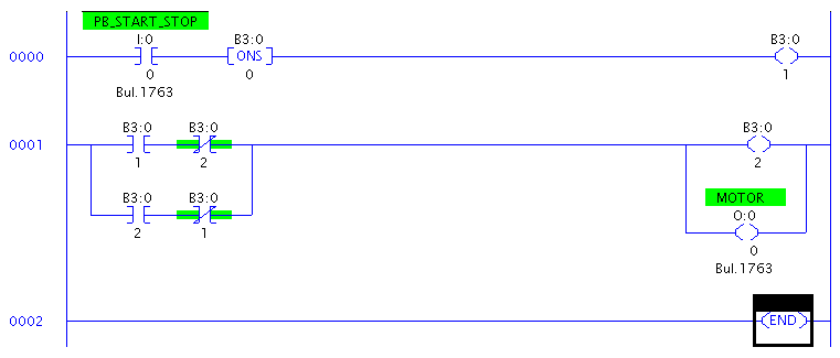 Automation Engineering: Start-Stop Motor with 1 push button in PLC ...