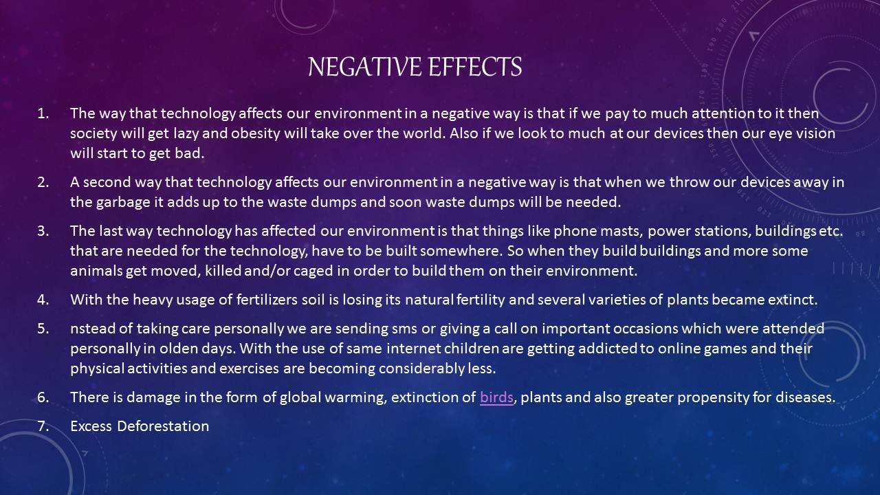 Impact of technology on environment