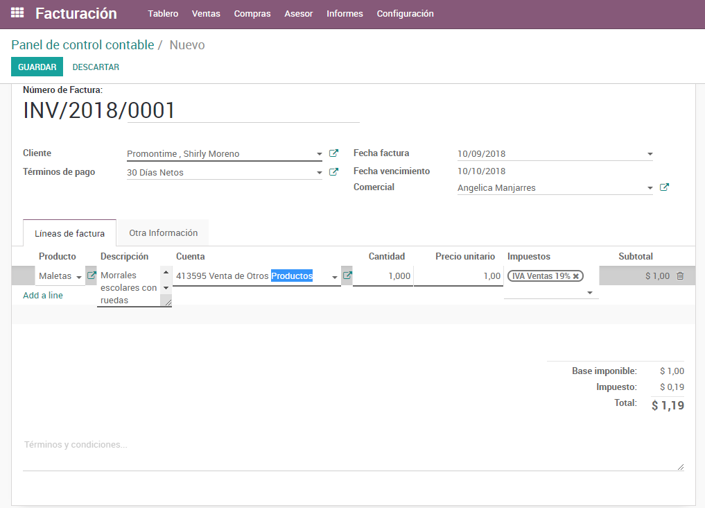Odoo Modulo Facturación