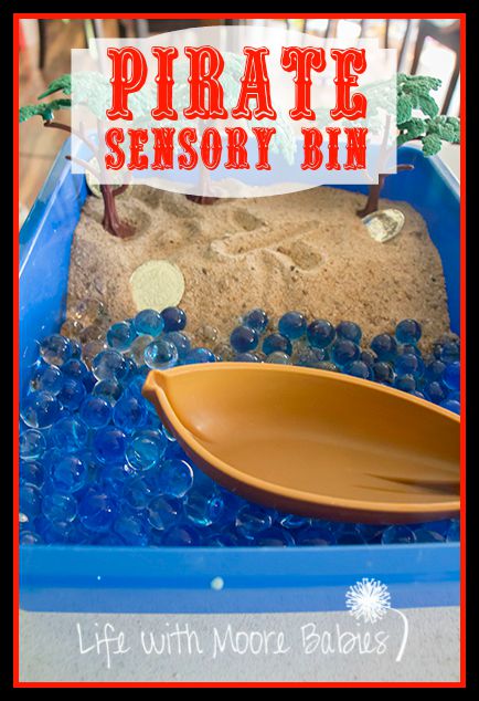 Find the Treasure in this Pirate Sensory Bin - Life with Moore Babies