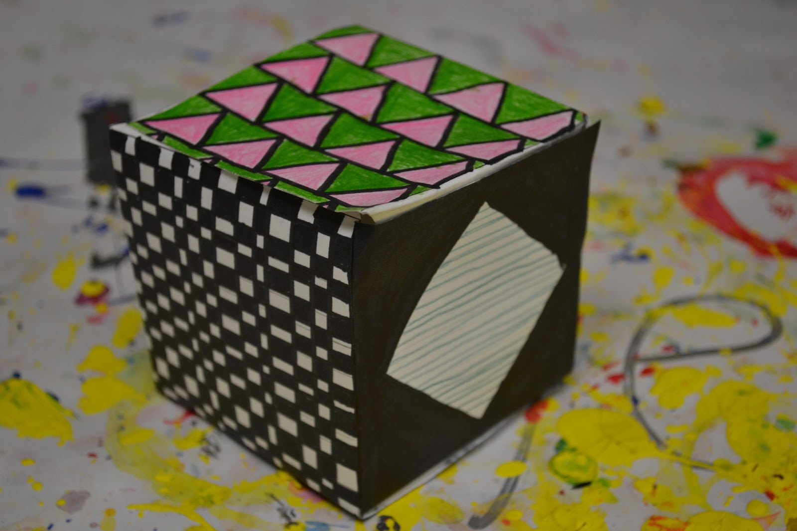 Ms. Alberg's Art Ed Blog: 6th Grade Op Art Cubes