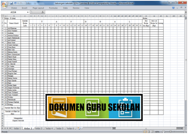 Download Contoh Format Tabungan Sekolah SD Kelas 1 2 3 4 5 6 Terbaru ...