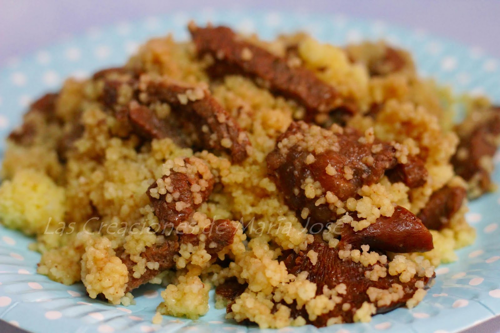 CUS CUS CON TERNERA Y SETAS EN SALSA DE SOJA ~ Las Creaciones de María José