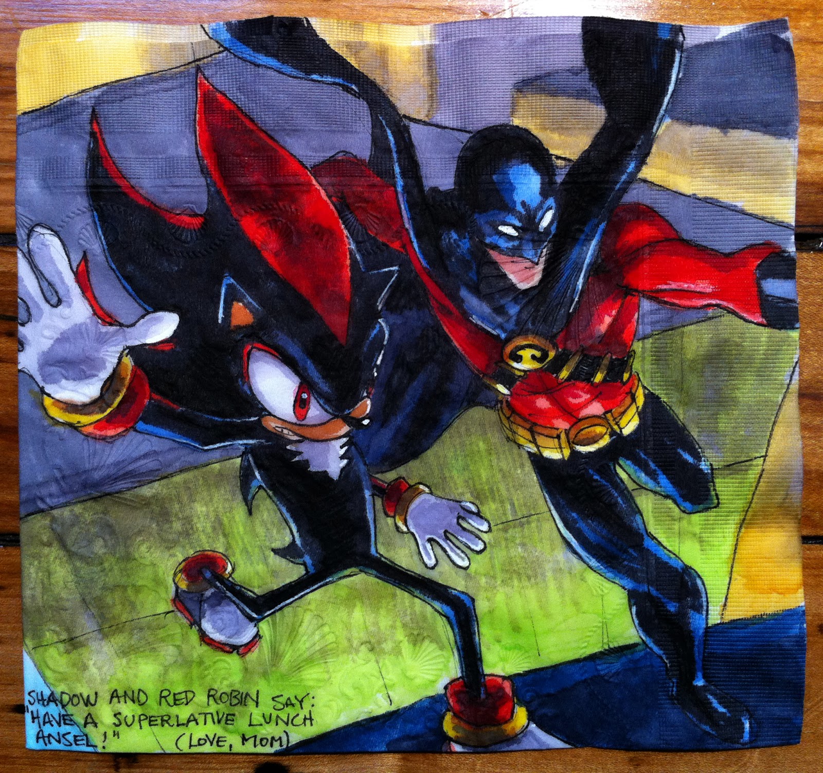Daily Napkins: Shadow Hedgehog and Red Robin