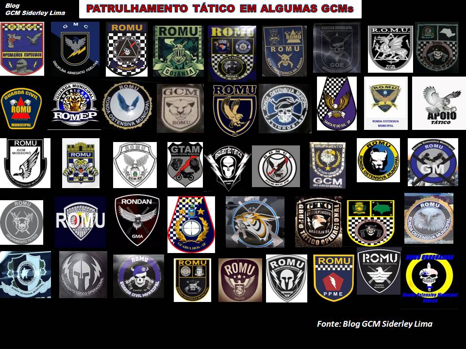 Blog GCM Siderley : Brasão de ROMU em algumas GCMs.