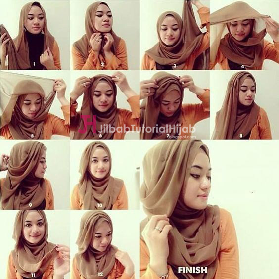 Kumpulan Gambar Tutorial Cara Memakai Hijab 2 | Jilbab Tutorial Hijab