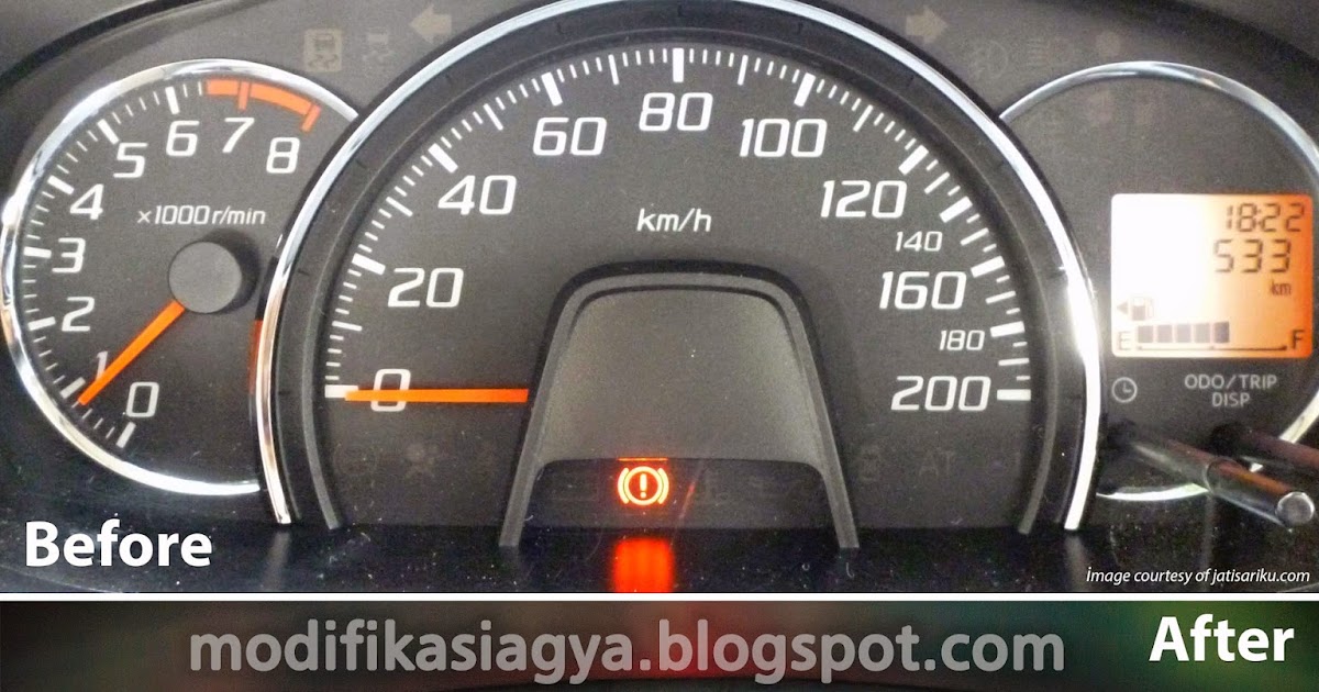 Speedometer Optitron dan Ganti Lampu LED panel kabin Toyota Agya.