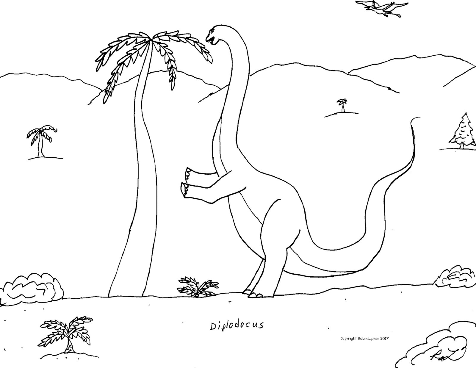Robin's Great Coloring Pages: Sauropods the Long Neck Dinosaurs