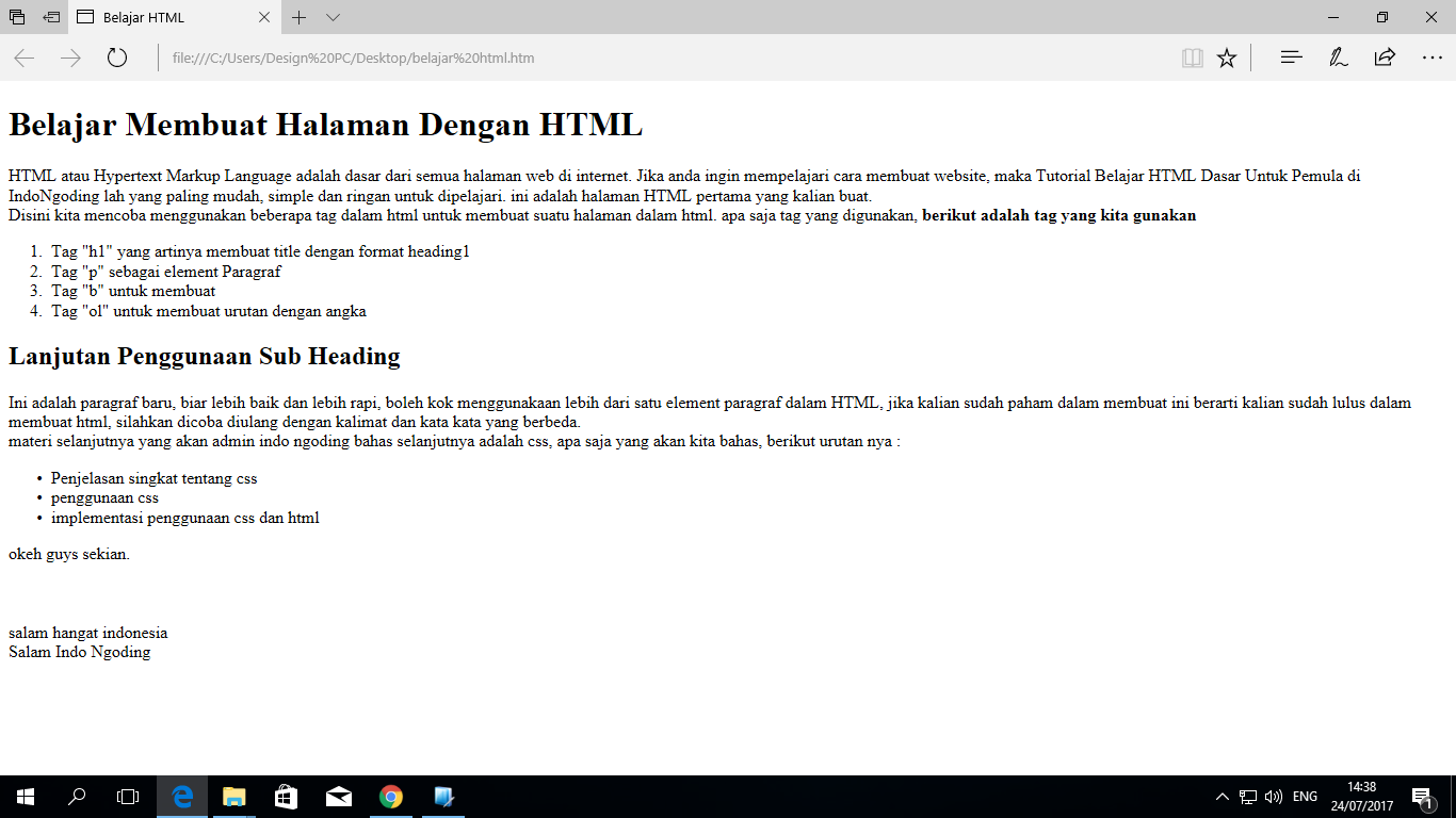 Cara Membuat Halaman Sederhana dengan HTML - Tempat Belajar Asyik ...