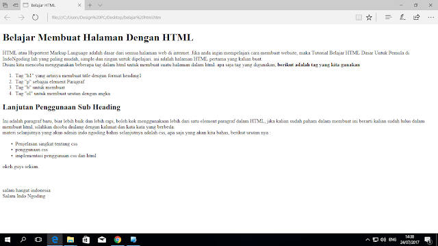 Cara Membuat Halaman Sederhana dengan HTML - Tempat Belajar Asyik ...