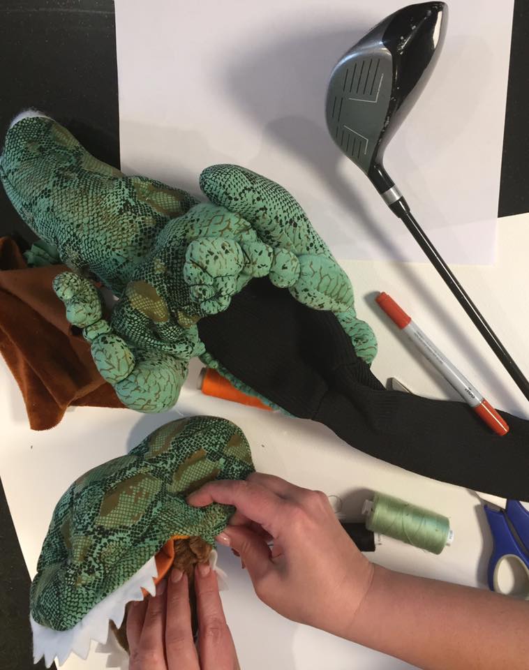 Custom Golf headcovers and puppets : T-REX Golf club headcover
