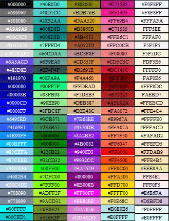 Somos geniais: Esquema de cores para html