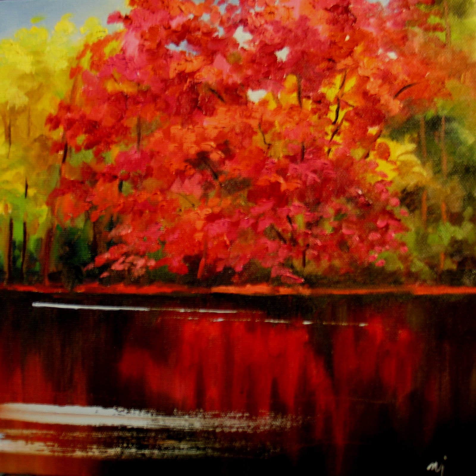 Nel's Everyday Painting: The Red Tree - SOLD