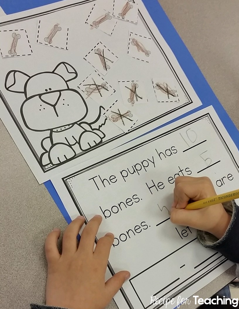 Dog Bone Subtraction Story Problem - Recipe for Teaching