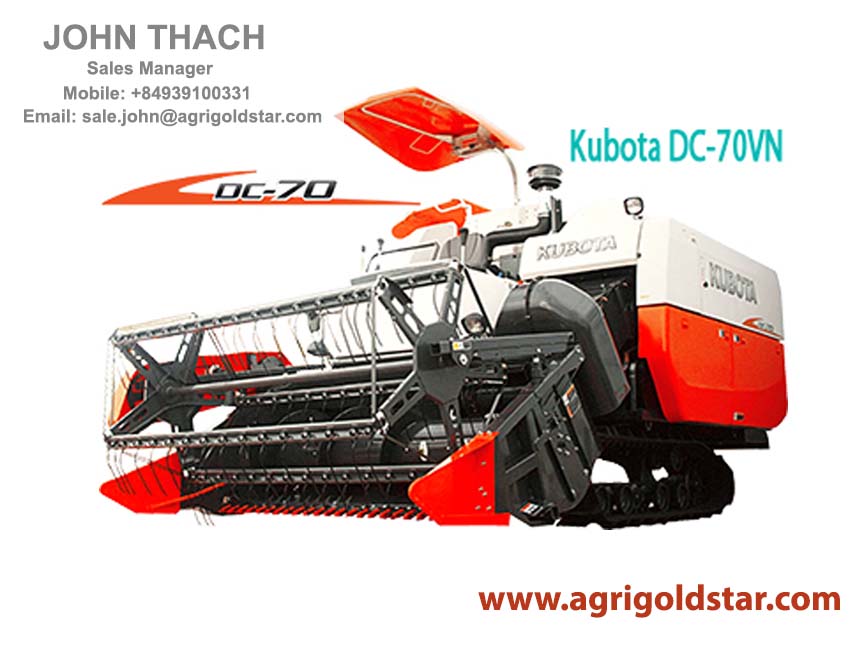 Kubota Combine Harvester DC70 for sale
