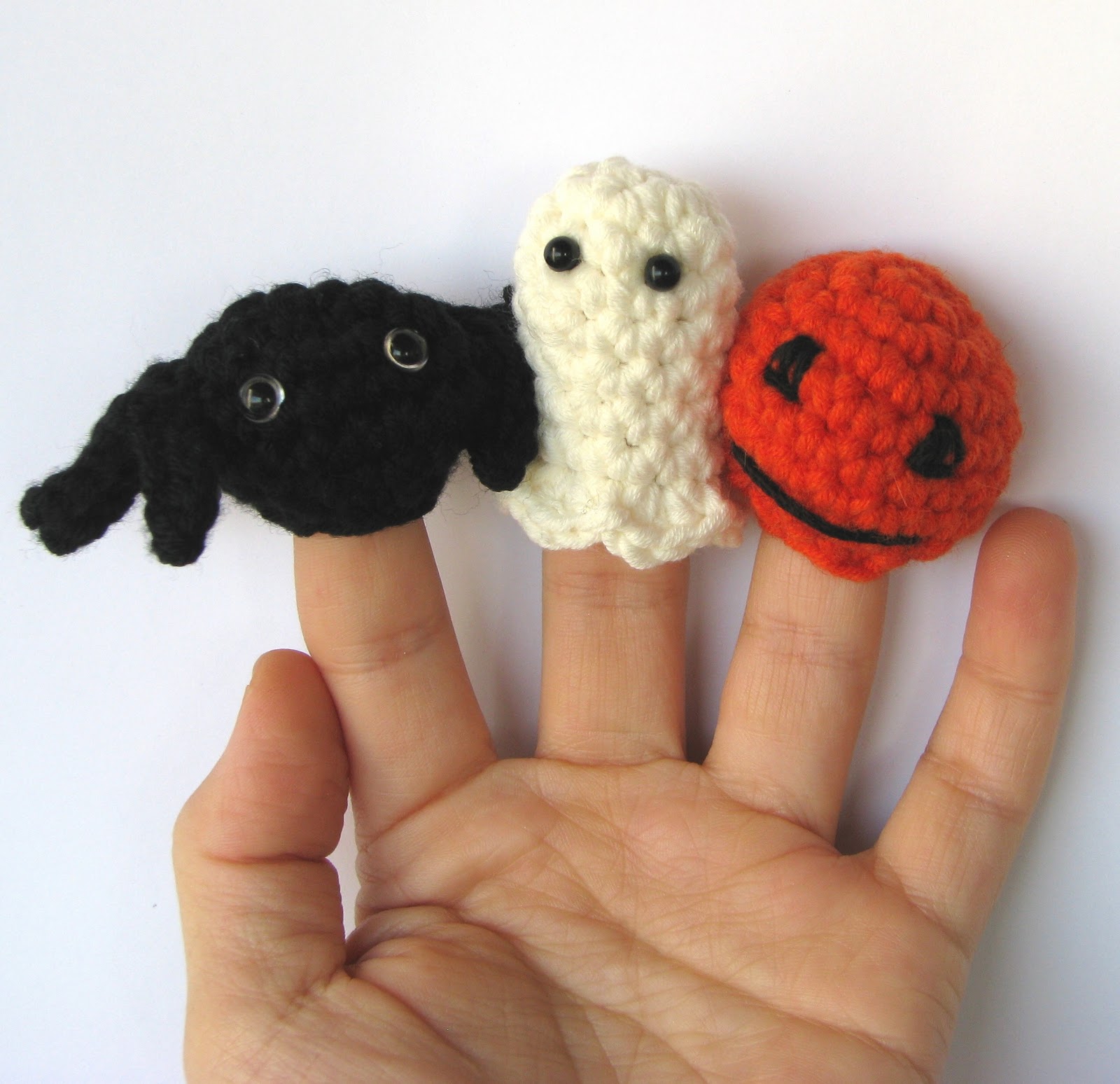 Halloween crochet finger puppets