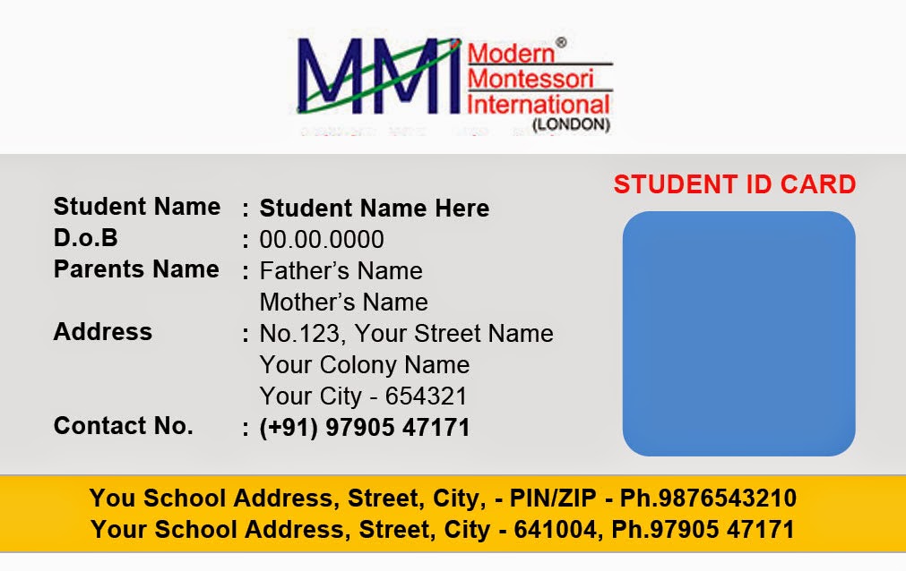 ID Card - Coimbatore - Ph: 97905 47171: International Play School ID ...