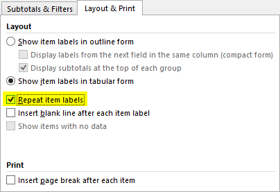 Michael's TechBlog: Excel - Repeat All Item Labels in a pivot table