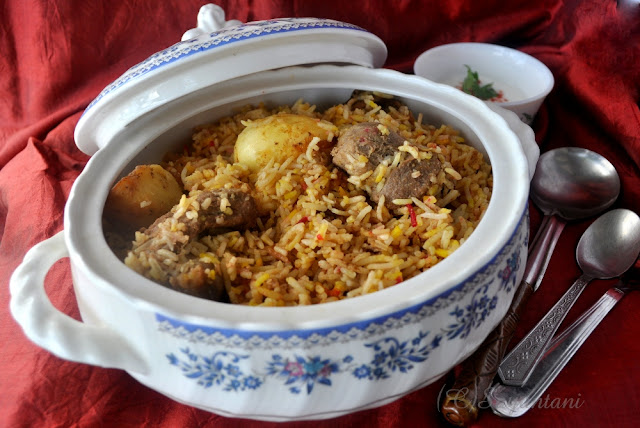 Mutton Biryani (Kolkata Style) - A Homemaker's Diary