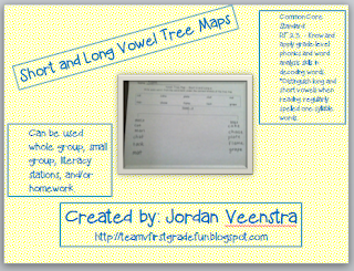 Short and Long Vowel Tree Maps - Team J's Classroom Fun